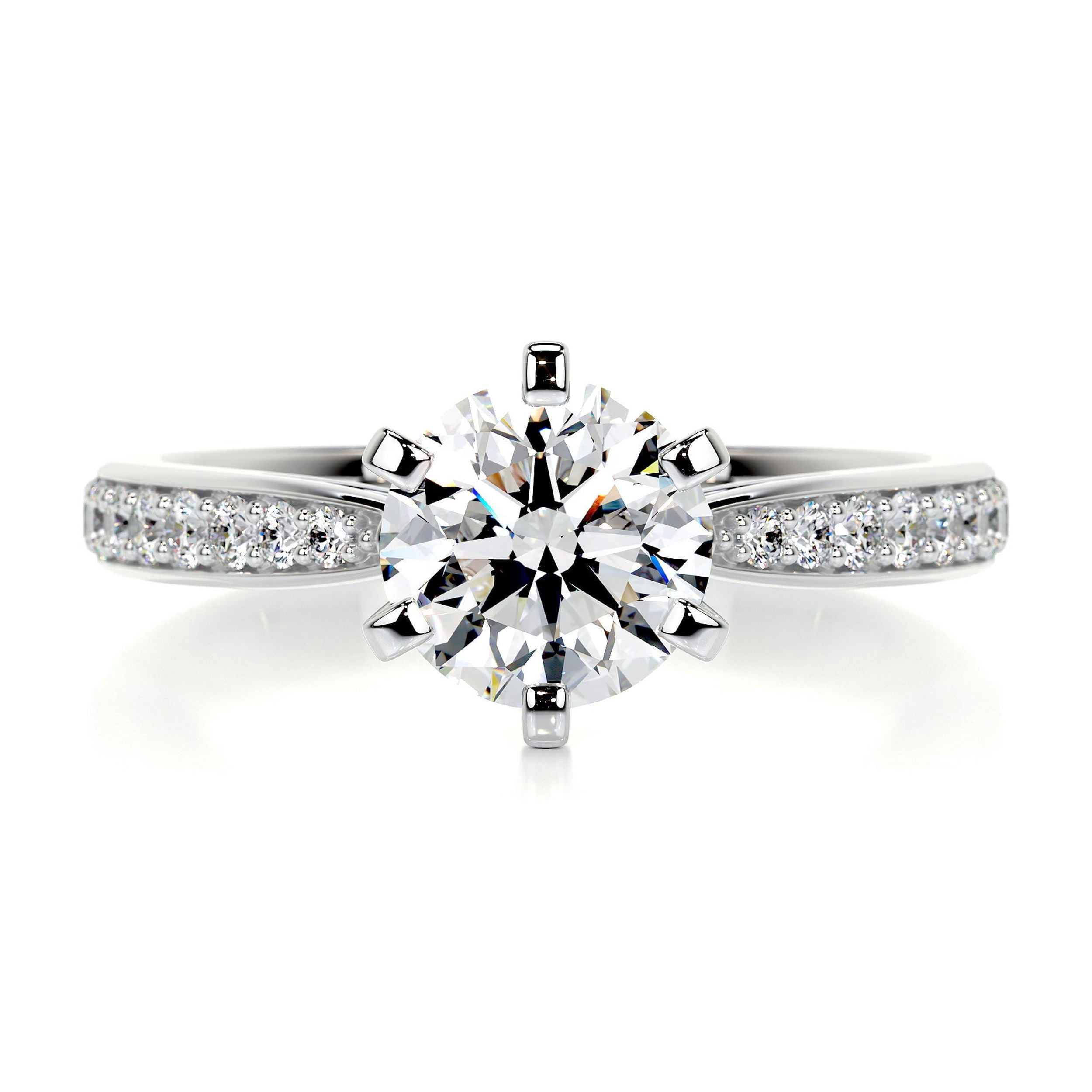 Blue Jewelry Brilliant 1.8 Ct Round Cut Diamond Ring for Women's - 14K ...