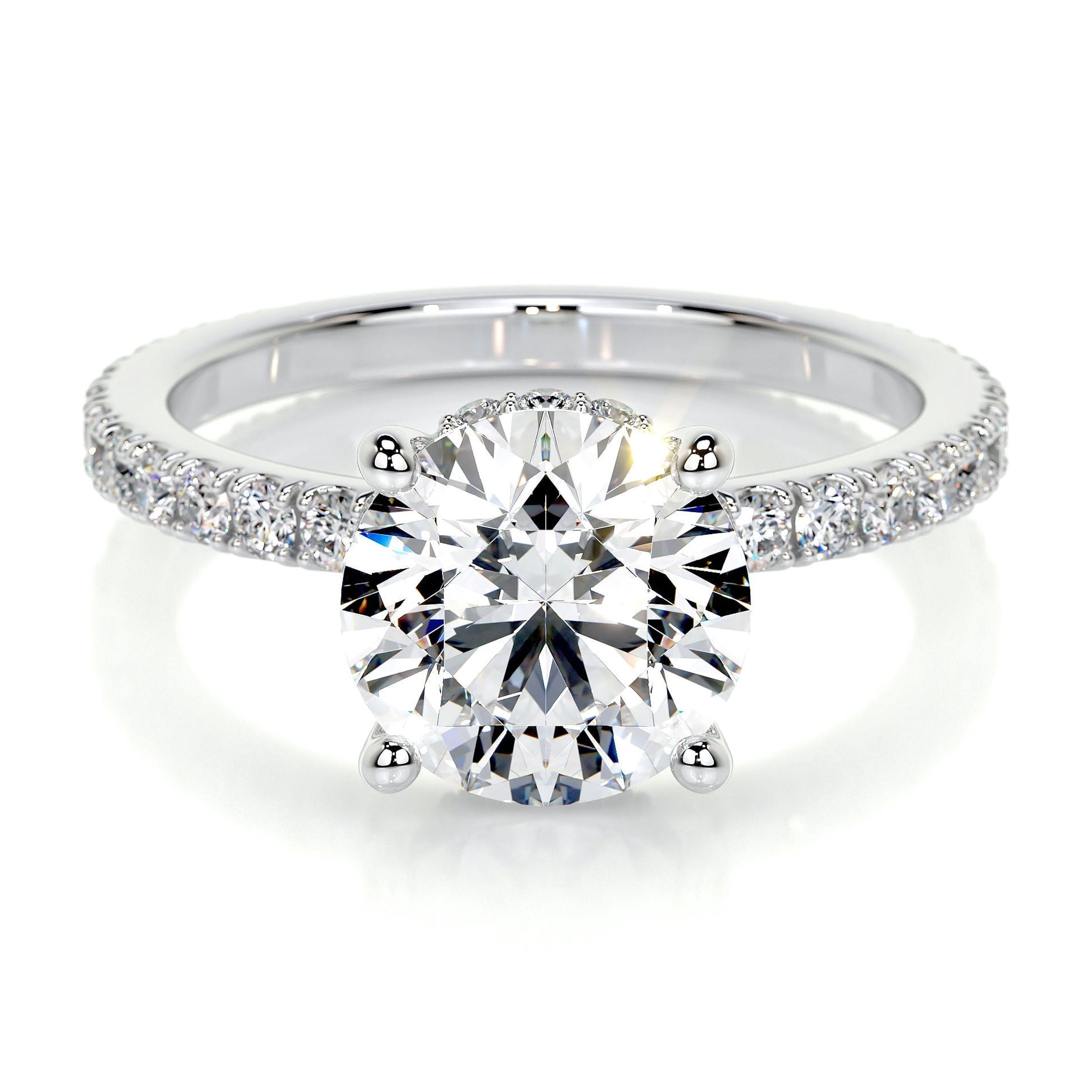 Blue Jewelry Classic 2 Ct Radiant Cut Hidden Halo Eternity Diamond Ring ...