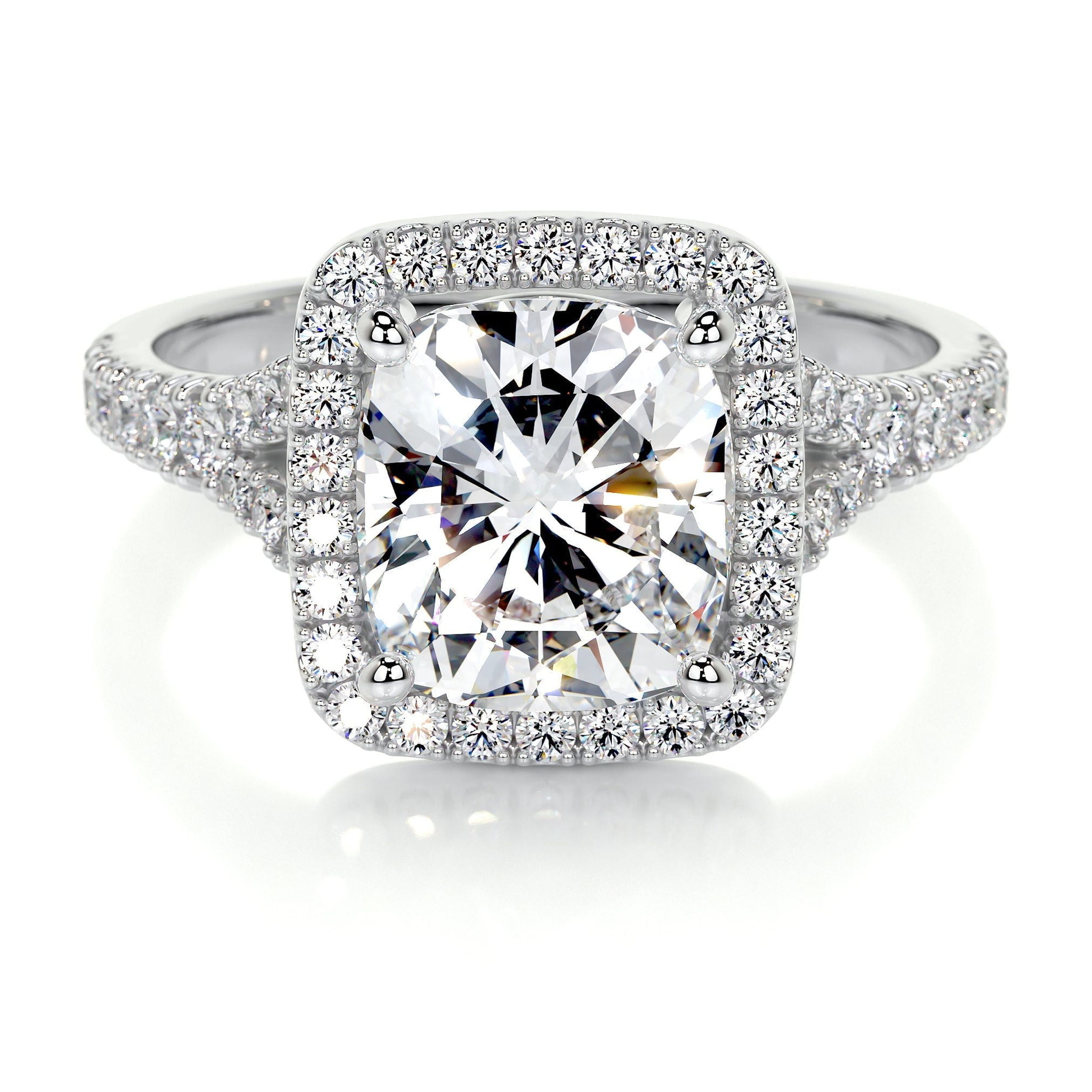 Blue Jewelry Cushion Cut Excellent 2 Ct Moissanite Rings - Wedding Ring - 14K White Gold Plated ...