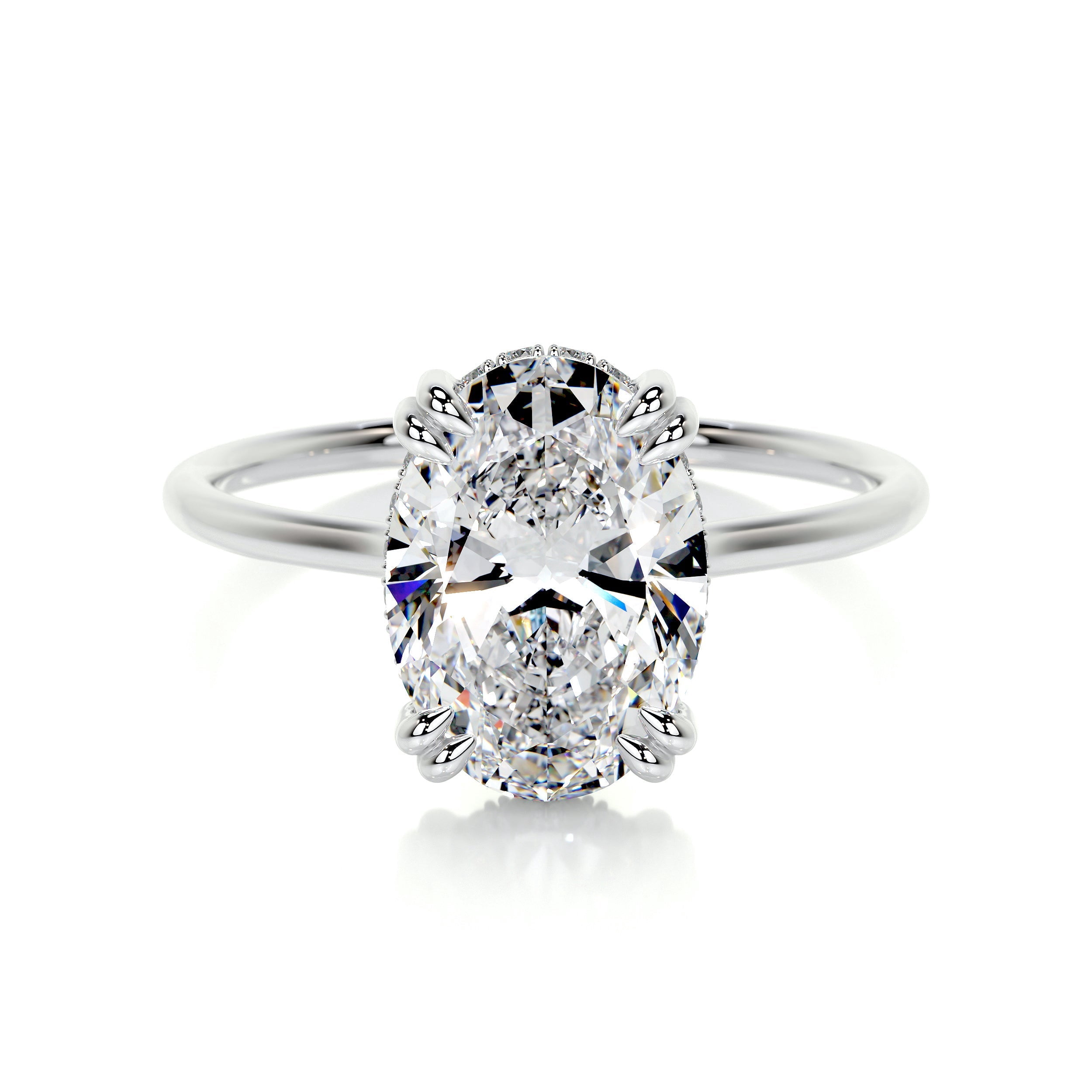 Blue Jewelry Elegant 2.2 Ct Oval Cut Hidden Halo Diamond Engagement ...