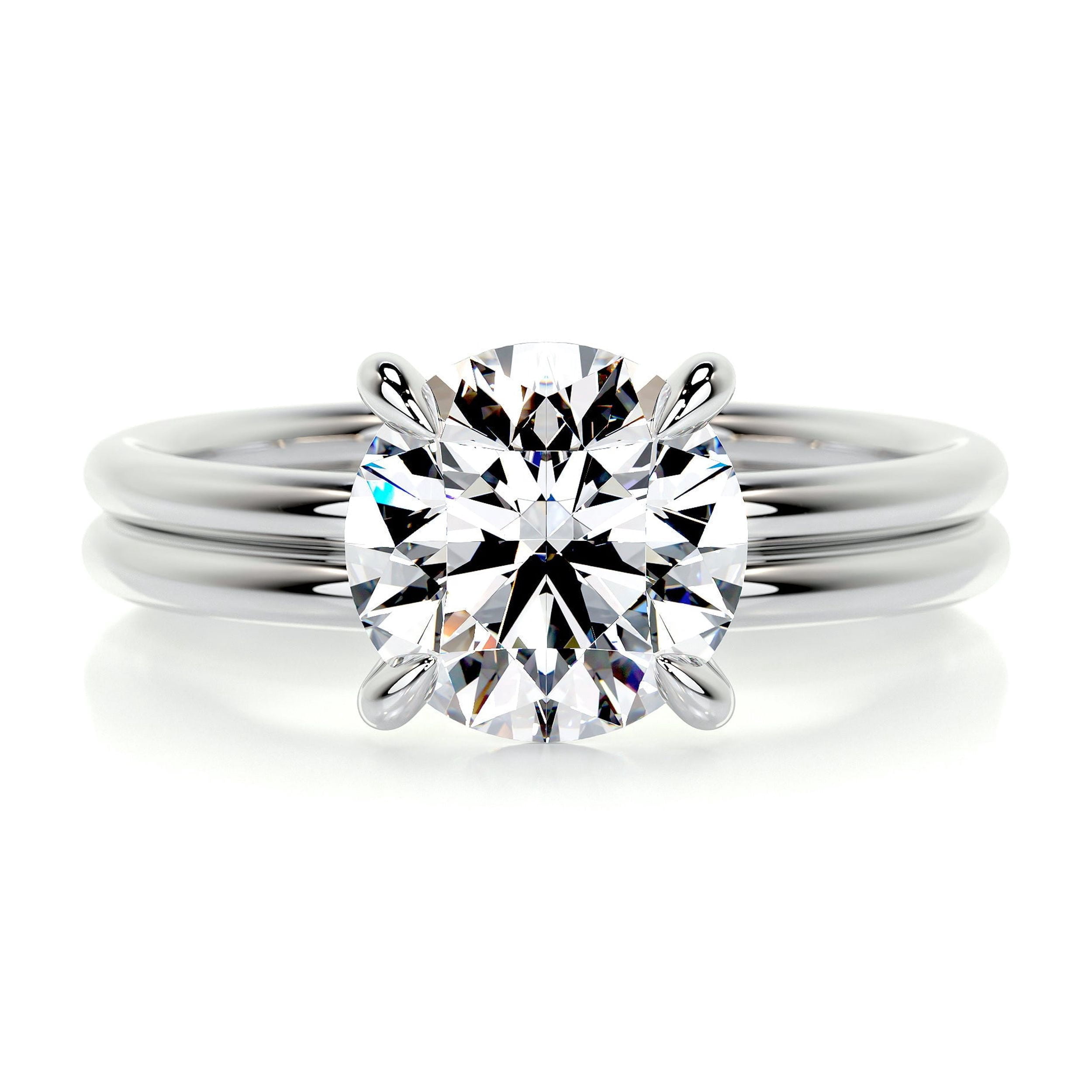 Blue Jewelry Round Cut 1.9 Ct Moissanite Ring for Her – Moissanite ...