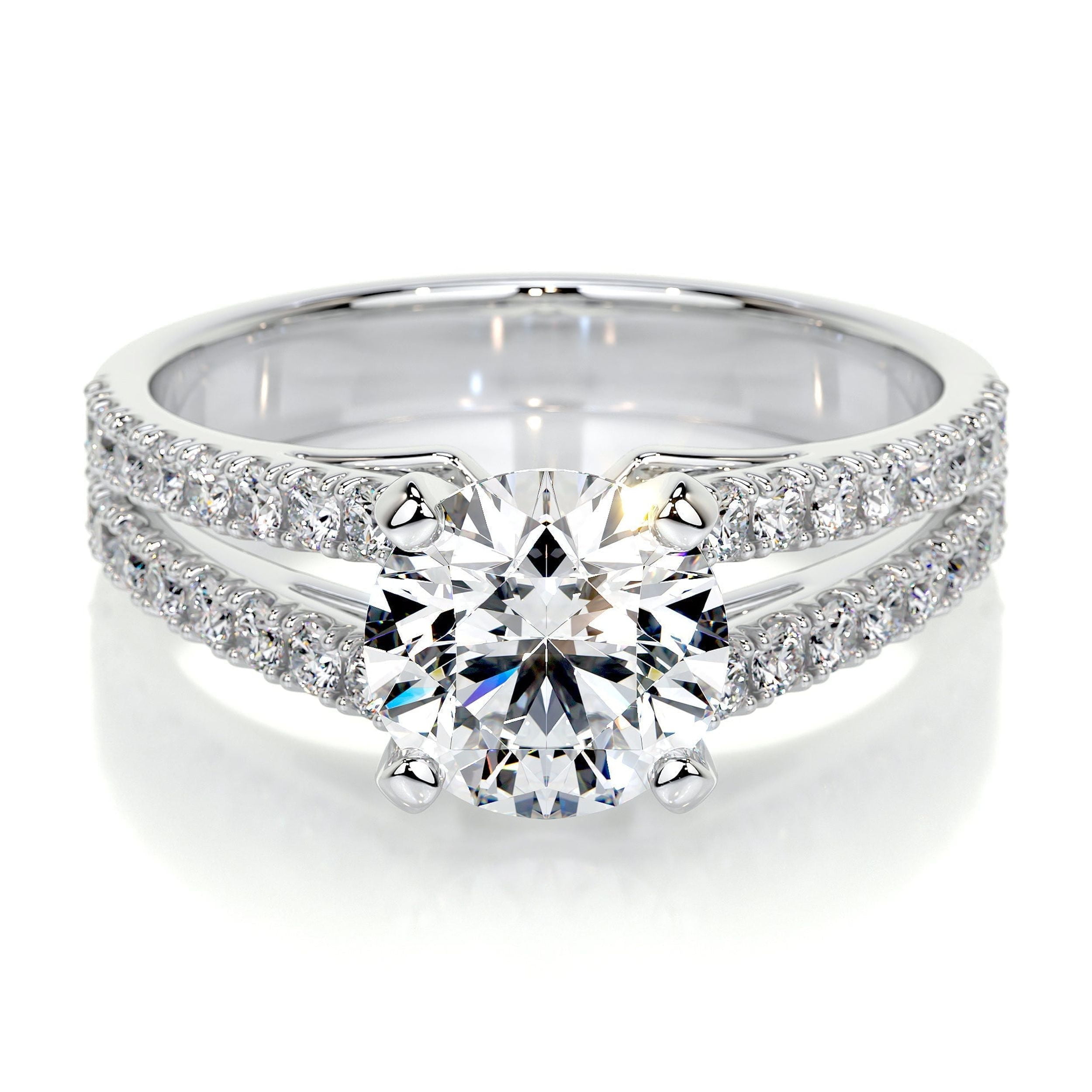 Blue Jewelry Round Split Shank Eternity Moissanite Ring – 2 Ct ...