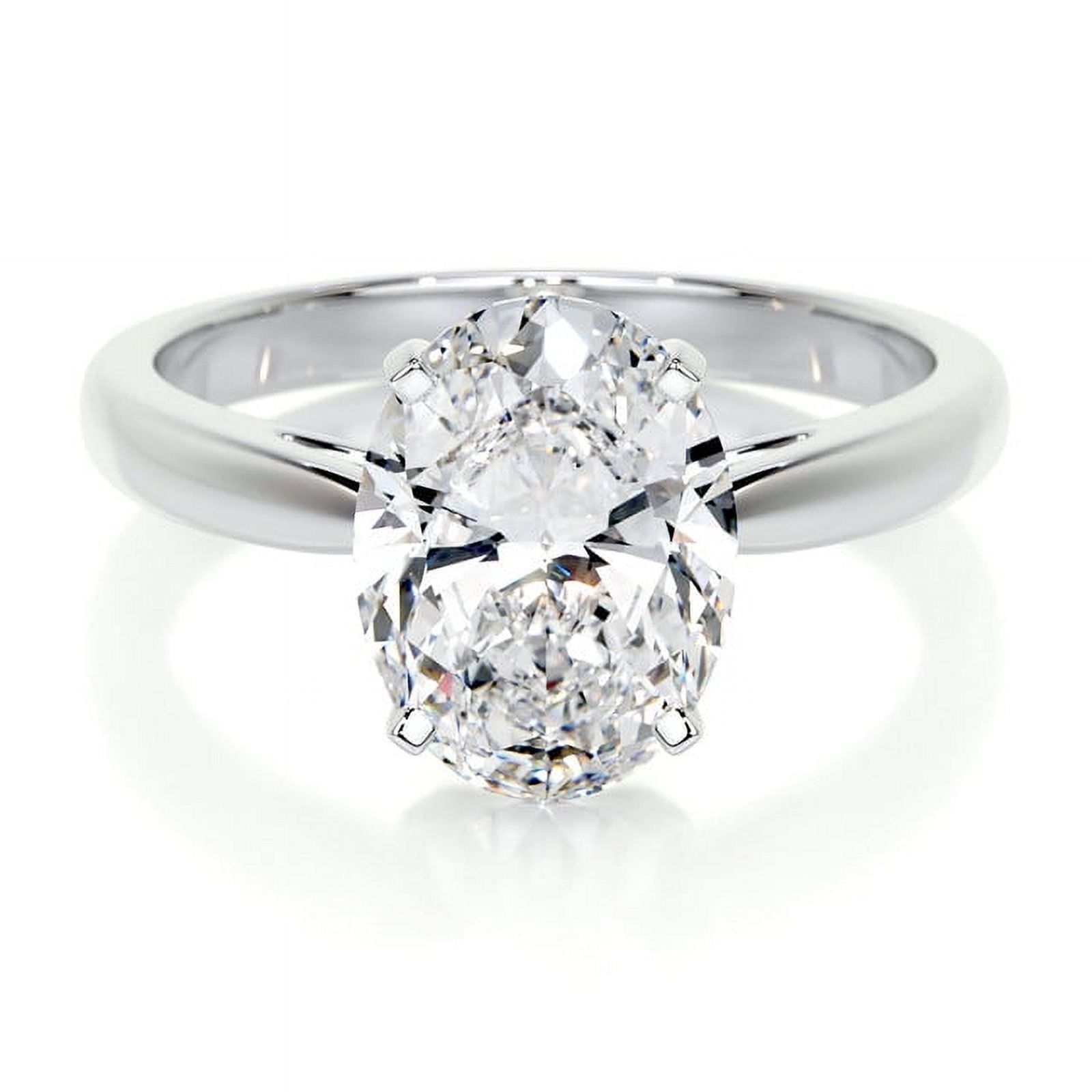 Blue Jewelry Solitaire Moissanite Rings - Oval Cut Excellent 2.4 Ct ...