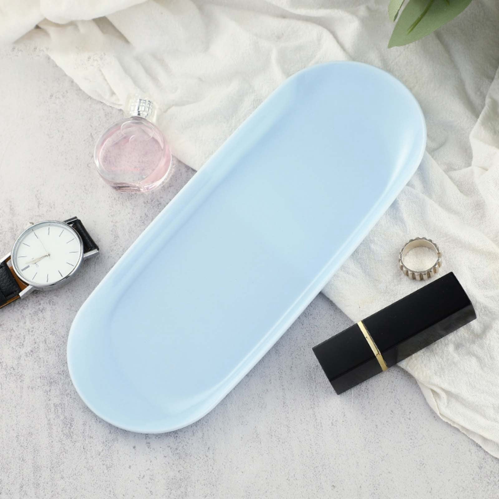 Blue Jewelry Tray Decorative Dish,Small Plastic Tray,Small Oval Candy ...