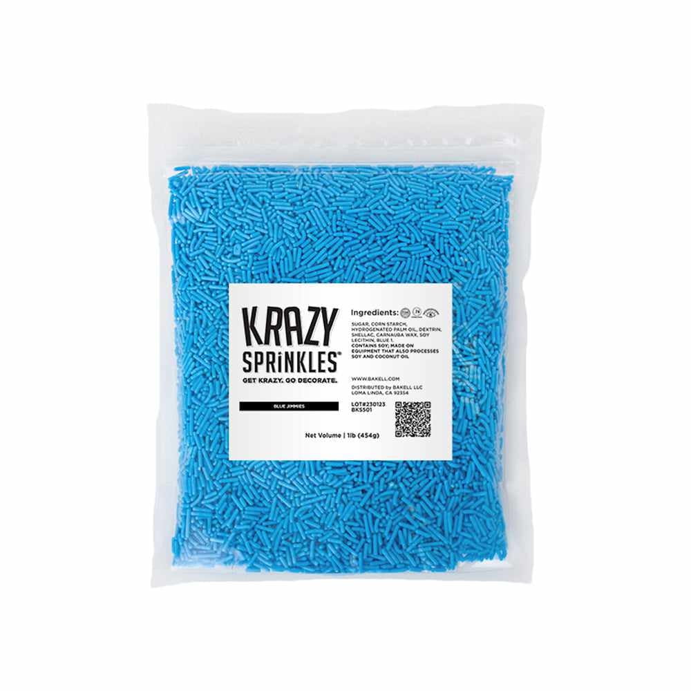 Krazy Sprinkles - Edible Blue Jimmies - Classic Ice Cream Topping, 1lb ...