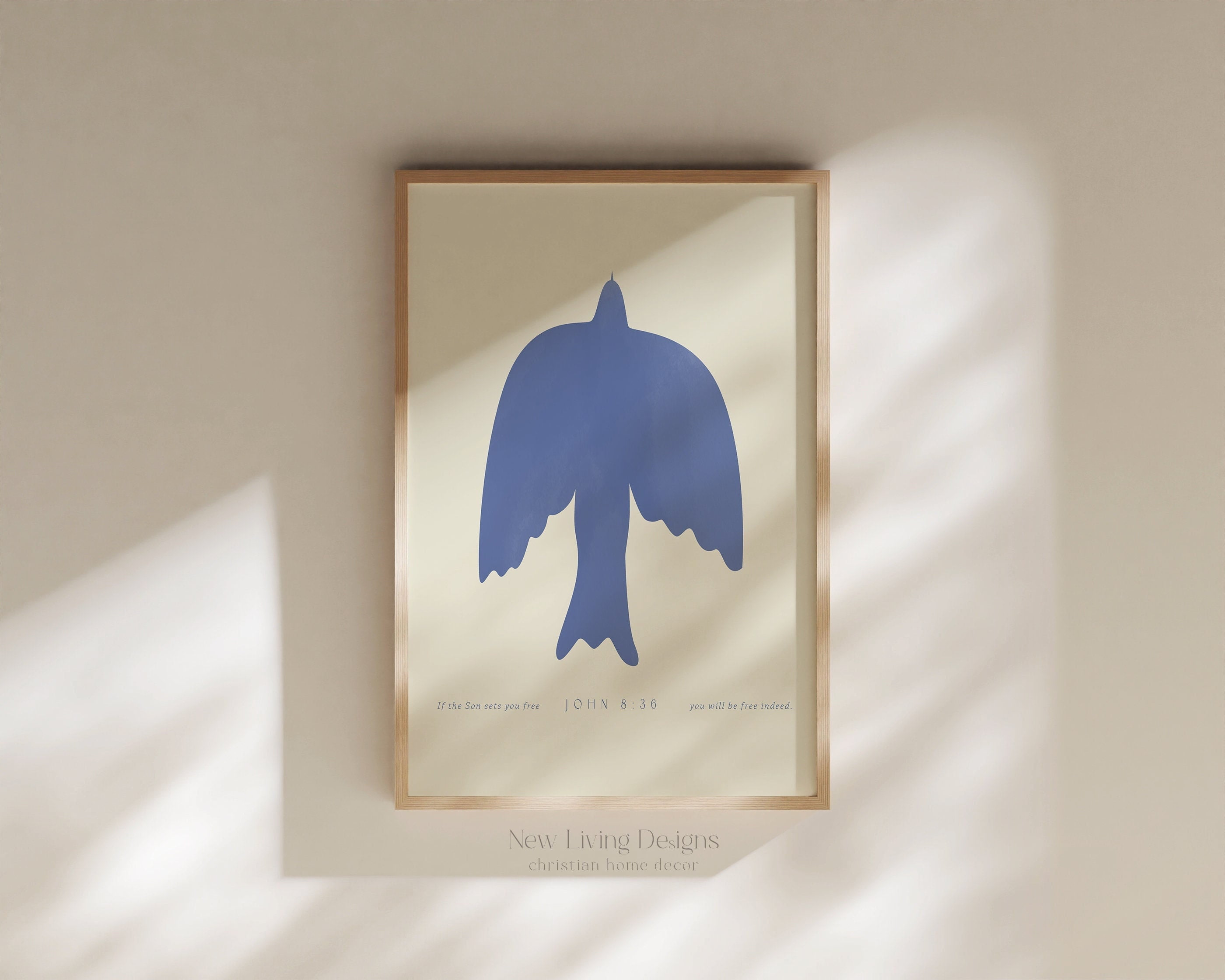 Blue John 8 Free Indeed Modern Poster, , Blue Bird Abstract Prints ...