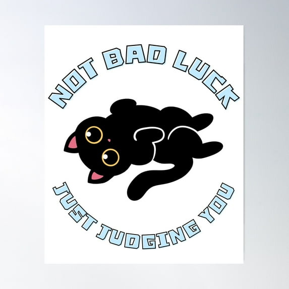 Blue Judgy Kitty Poster Wall Art, Modern Wall Decor For Living Room ...