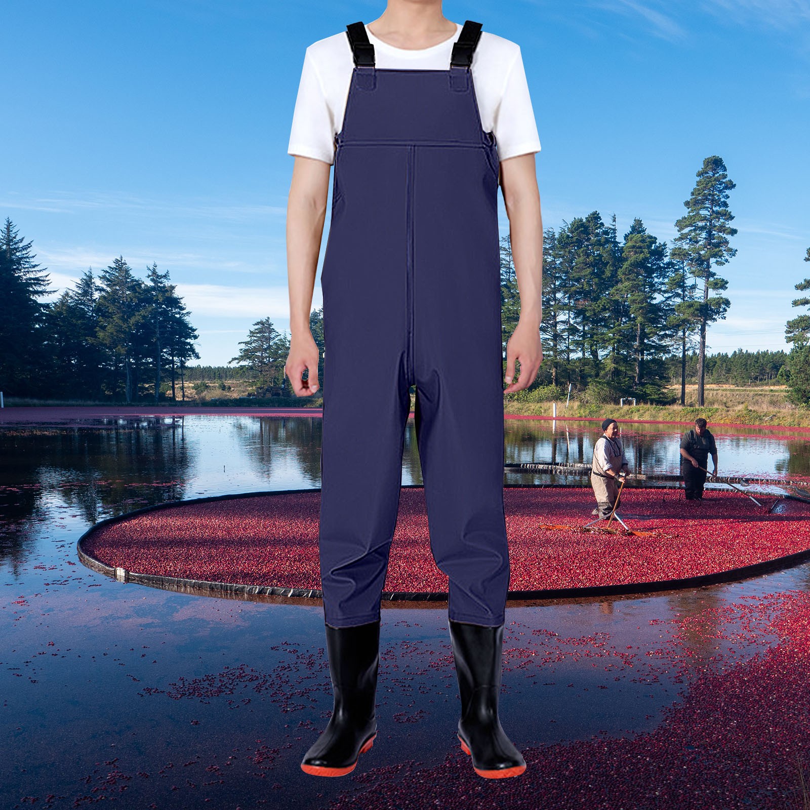 Blue Jumpsuit Men's Jumpsuit, Waders Fishing Boots Fishing Trousers ...