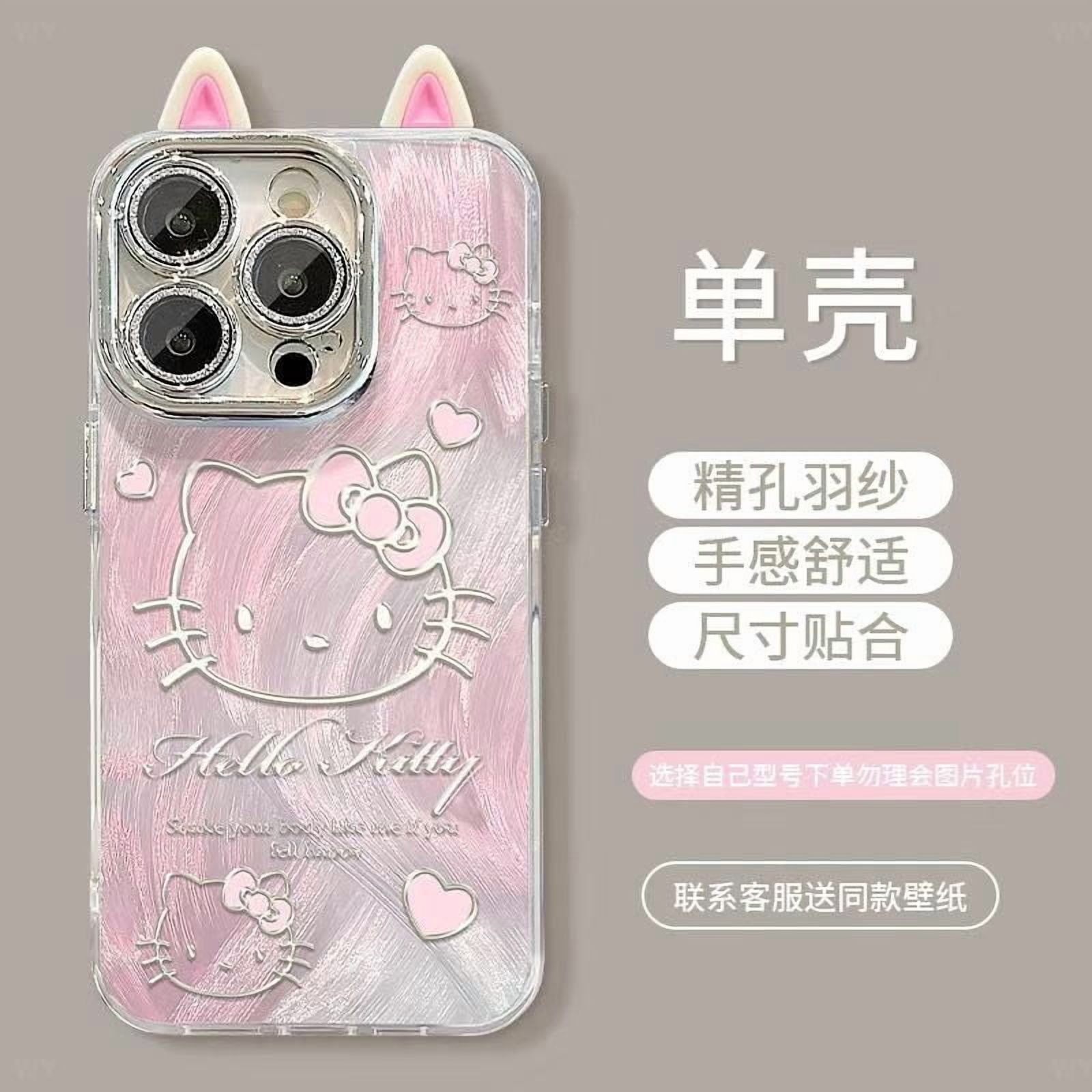 Blue KT Cat iPhone 16 Case Apple 16 Pro Max High Aesthetic 15 Plus with Hand Strap 14 New Model ...