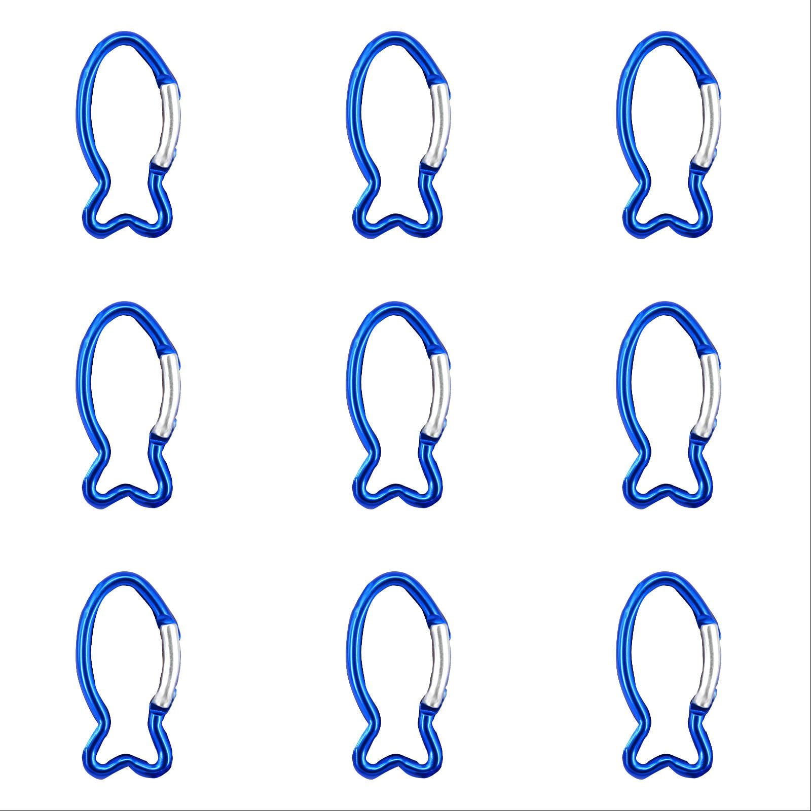 Blue Keychain Clips Mini Carabiner Fish Bone Shape Carabiner Rings ...