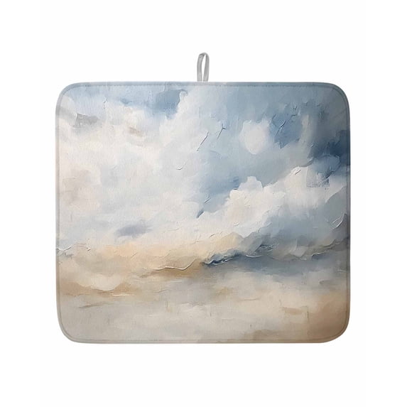 Blue Khaki Dish Drying Mat 16x18 inch Modern Abstract Art Super ...