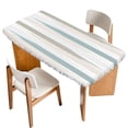 Blue Khaki Fitted Rectangle Tablecloth 30" x 60" Striped Concise Brush ...