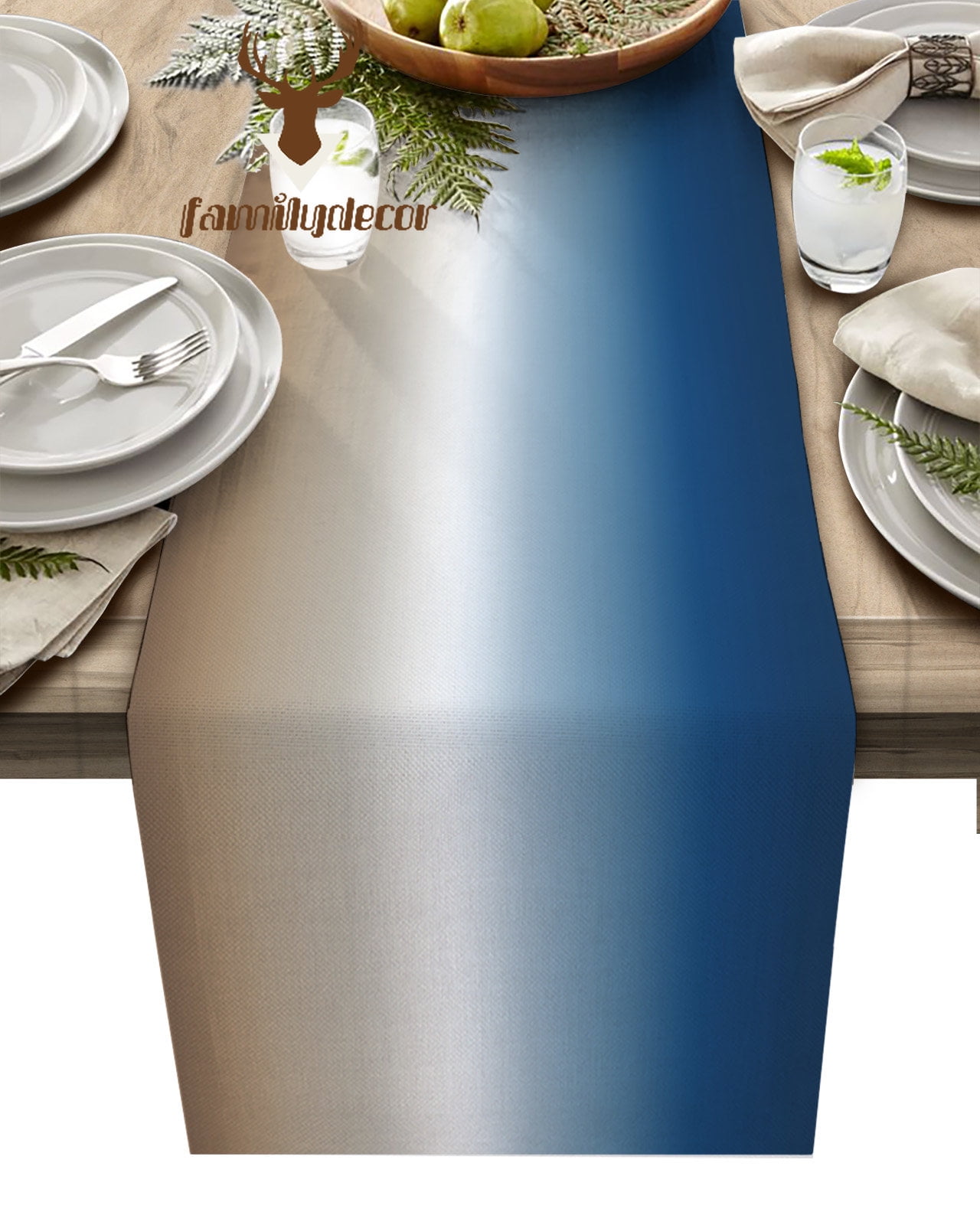 Blue Khaki Gradient Table Runners Dinner Table Rustic Home Decor ...