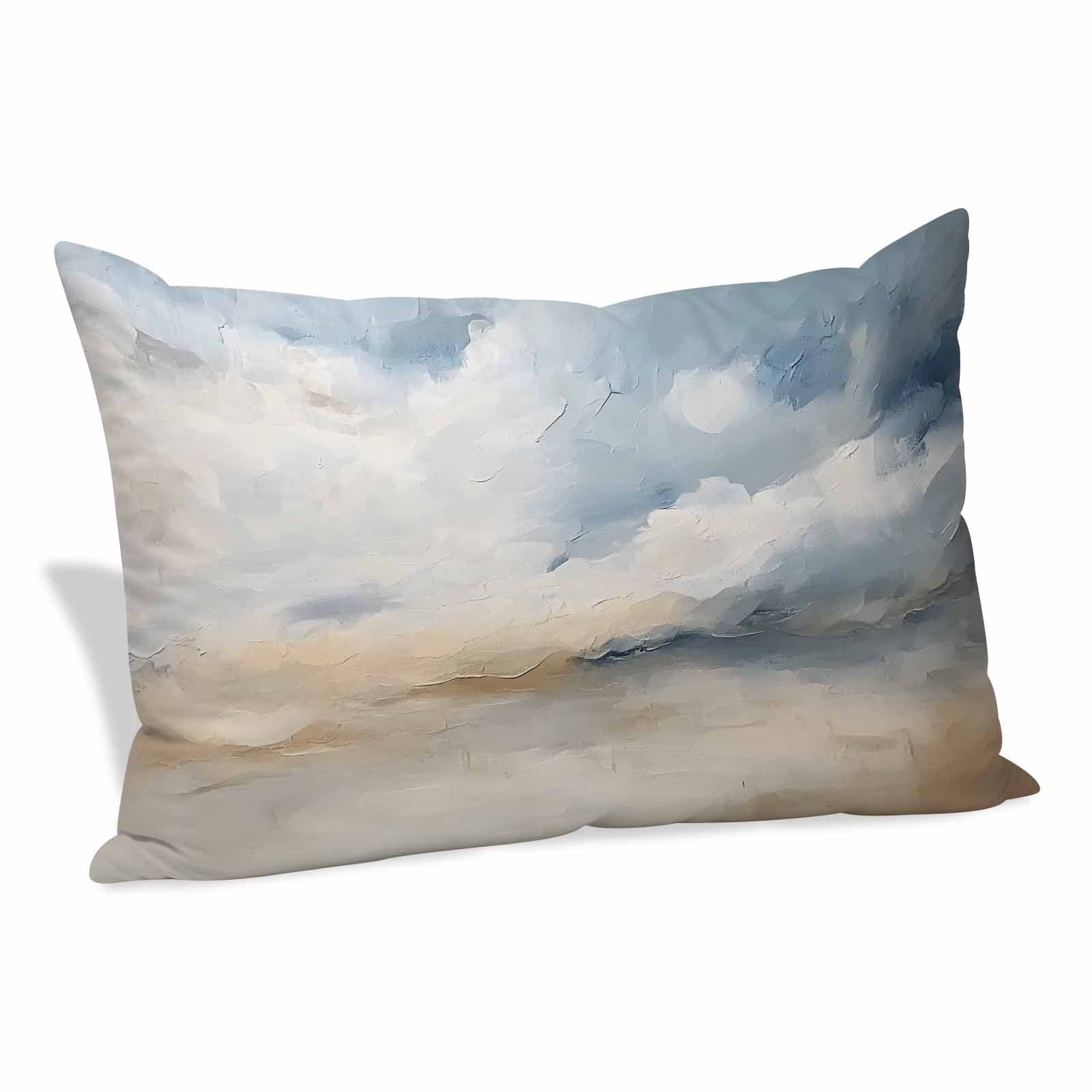 Blue Khaki Pillow Covers 20x30 Inch, Modern Abstract Art Soft Brushed ...