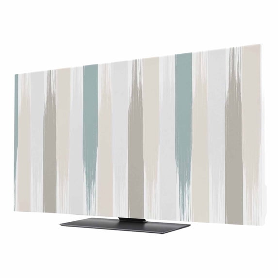 Blue Khaki TV Dust Cover 43 Inch, Striped Concise Brush Abstract ...