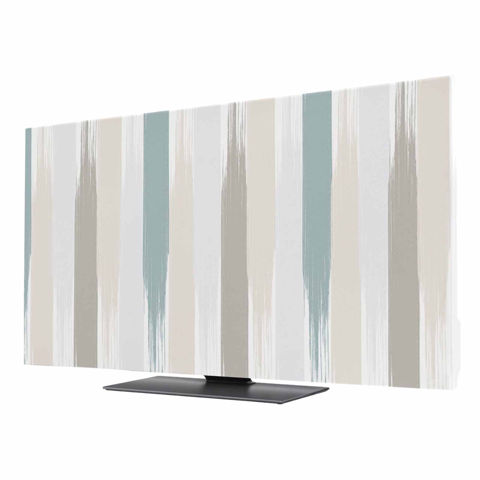 Blue Khaki TV Dust Cover 50 Inch, Striped Concise Brush Abstract ...