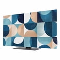 Blue Khaki TV Dust Cover 75 Inch, Nordic Retro Medieval Geometric ...