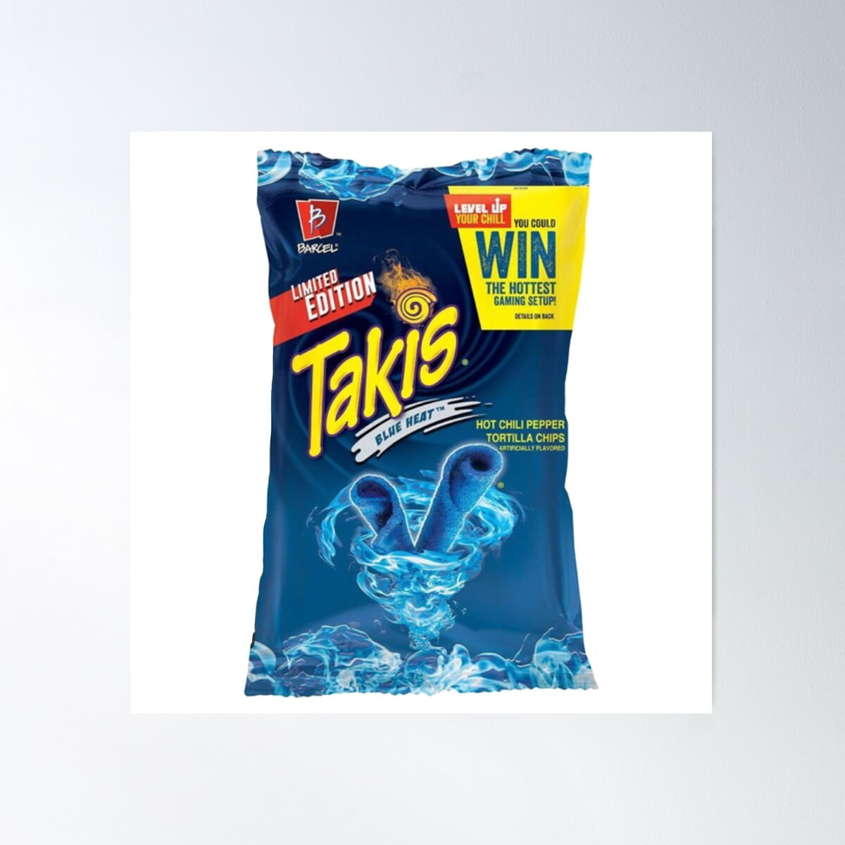 Blue Kids Fun Takis Hot Chip Sticker Poster Wall Art, Modern Wall Decor ...