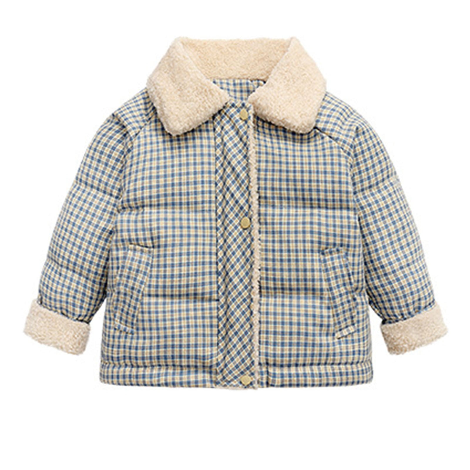 Blue Kids Girl Boy Lounge Long Sleeve Jackets Shacket Windbreaker ...