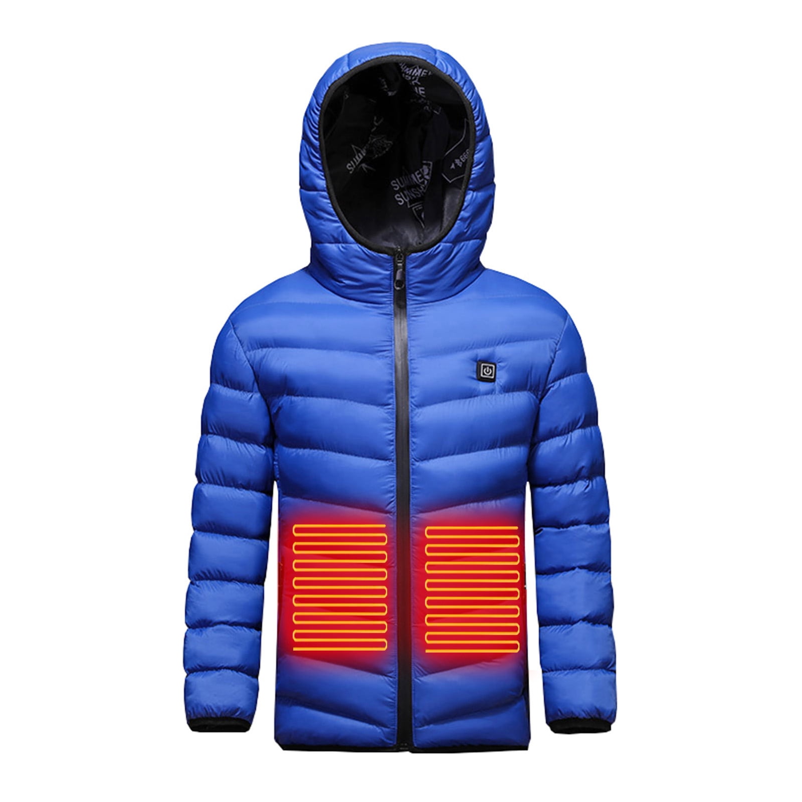 Blue Kids Girl Boy Padded Jacket Hoods Outfits for Child Spandex Heated ...