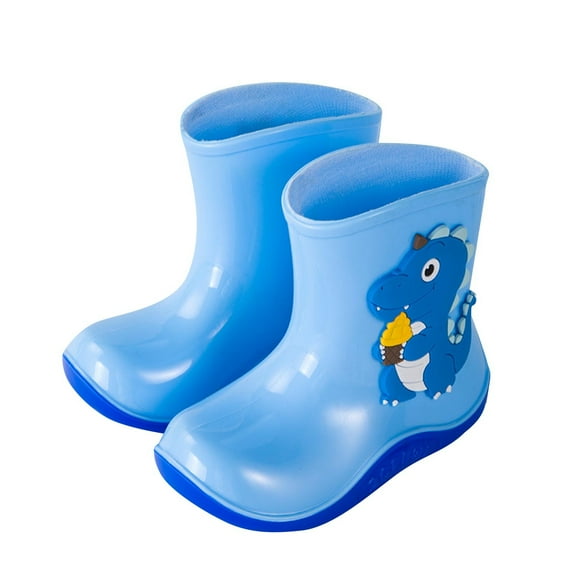 Blue Kids Outdoor Rain Boots With Dinosaur Motif And Slip Resistant ...