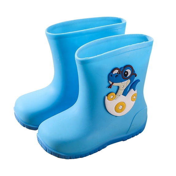 Blue Kids Waterproof Boots With Snake Graphics And Secure Grip For ...
