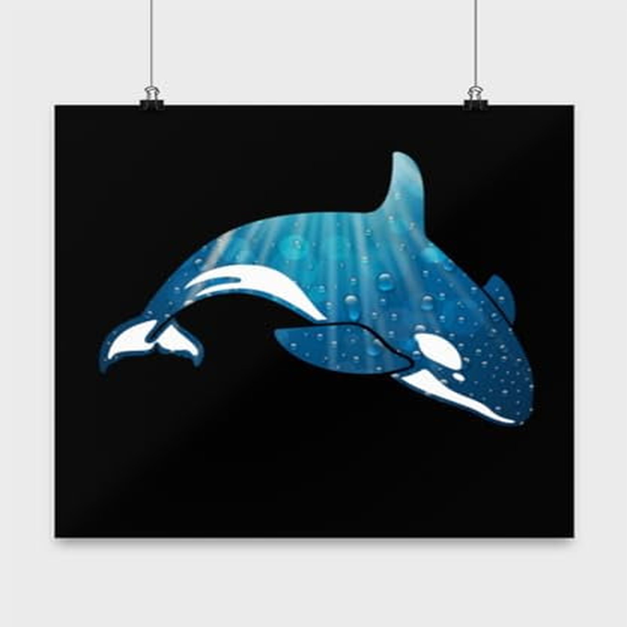 Blue Killer Whale Art - Nature Lovers - 13x13 Poster Print - Ocean ...