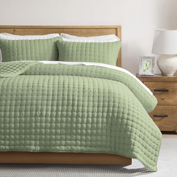 Blue King Size Quilt Bedding Sets with Pillow Shams, Lightweight Soft ...