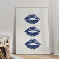 Blue Kiss Marks Retro Lips Cute Coquette Dorm Vanity Girly Bedroom ...