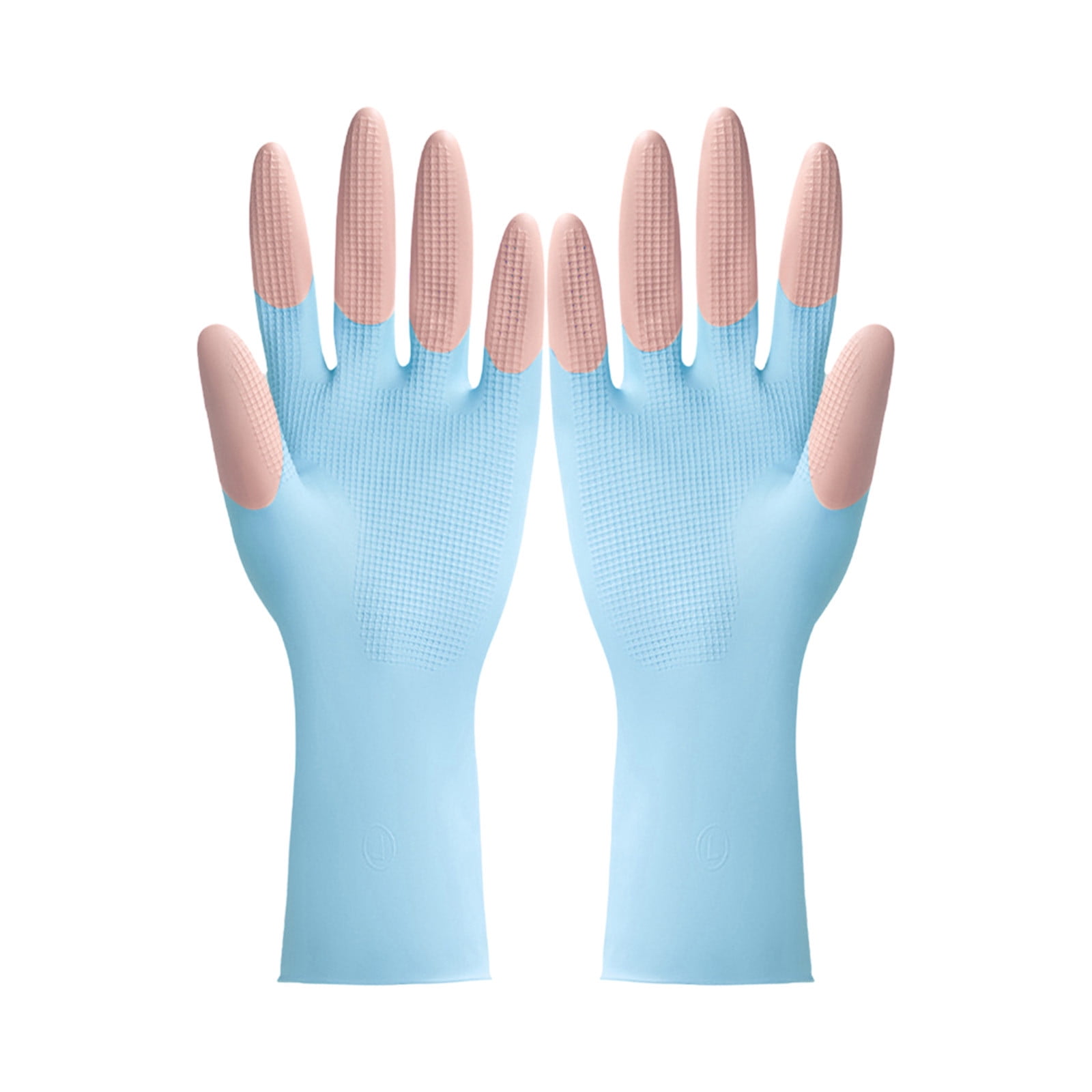 Blue Kitchen Emulsion Dishwashing Gloves Housework Lasting Rubber ...