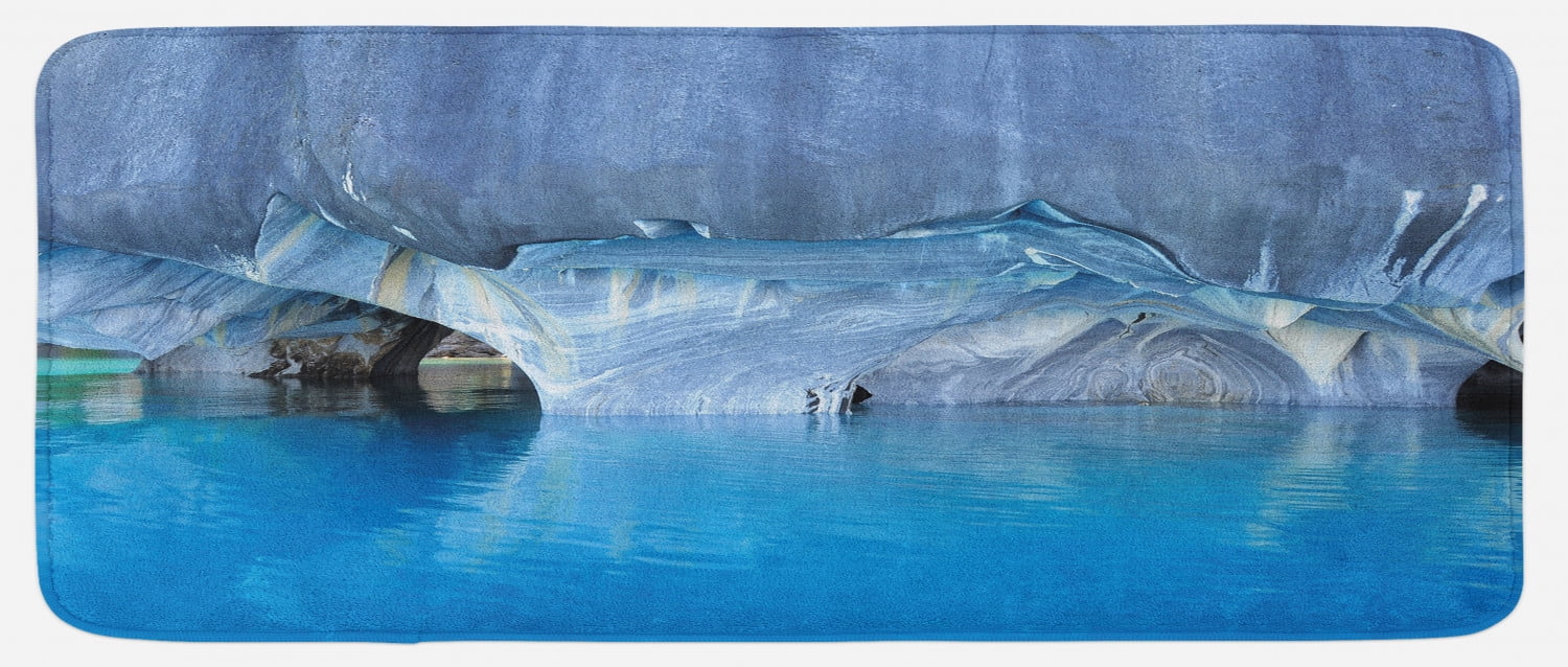 Blue Kitchen Mat, Marble Cave General Carrera Lake in Chile Natural ...