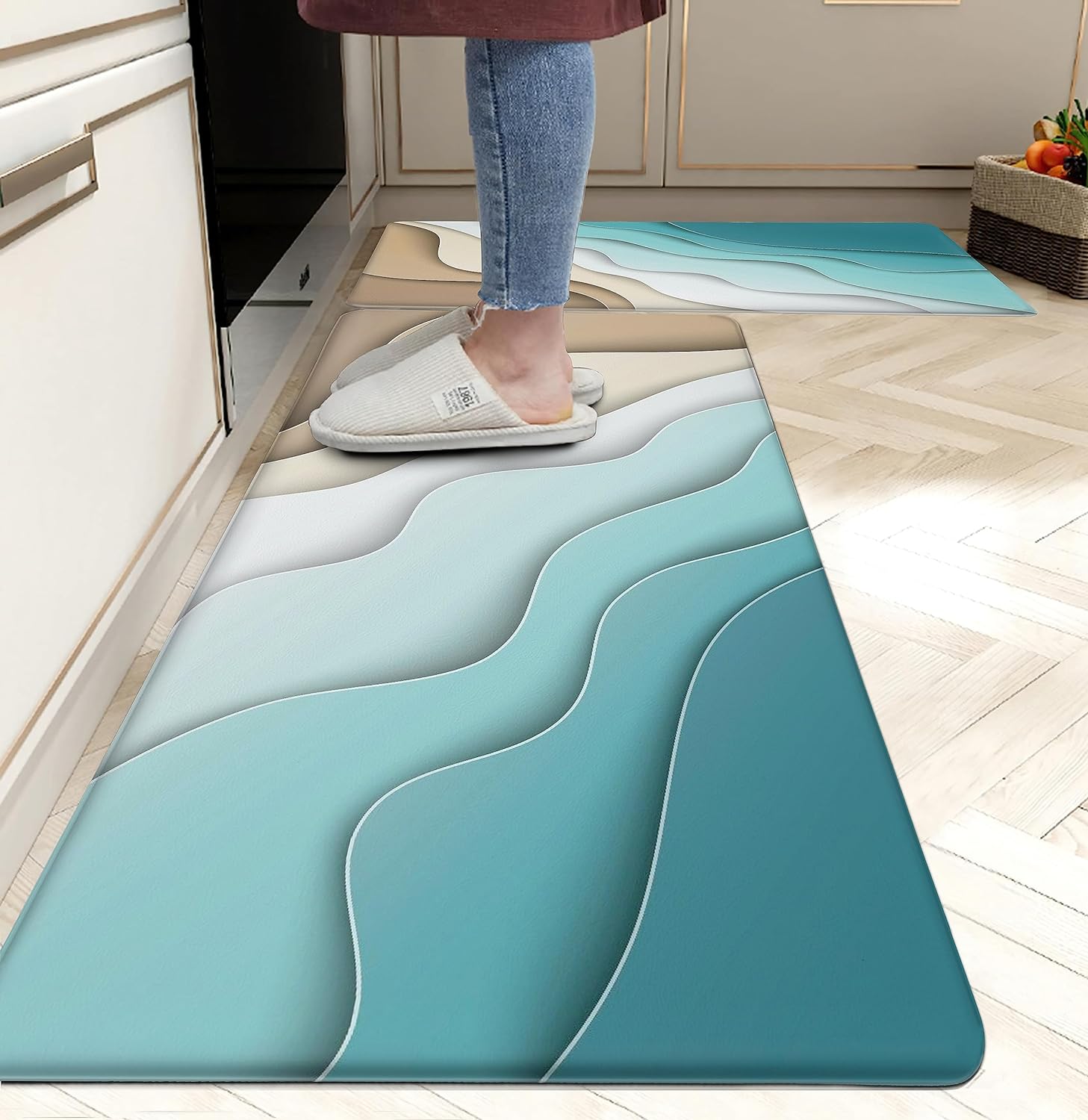 Blue Kitchen Mats for Floor Anti Fatigue Mats for Kitchen Floor Blue ...