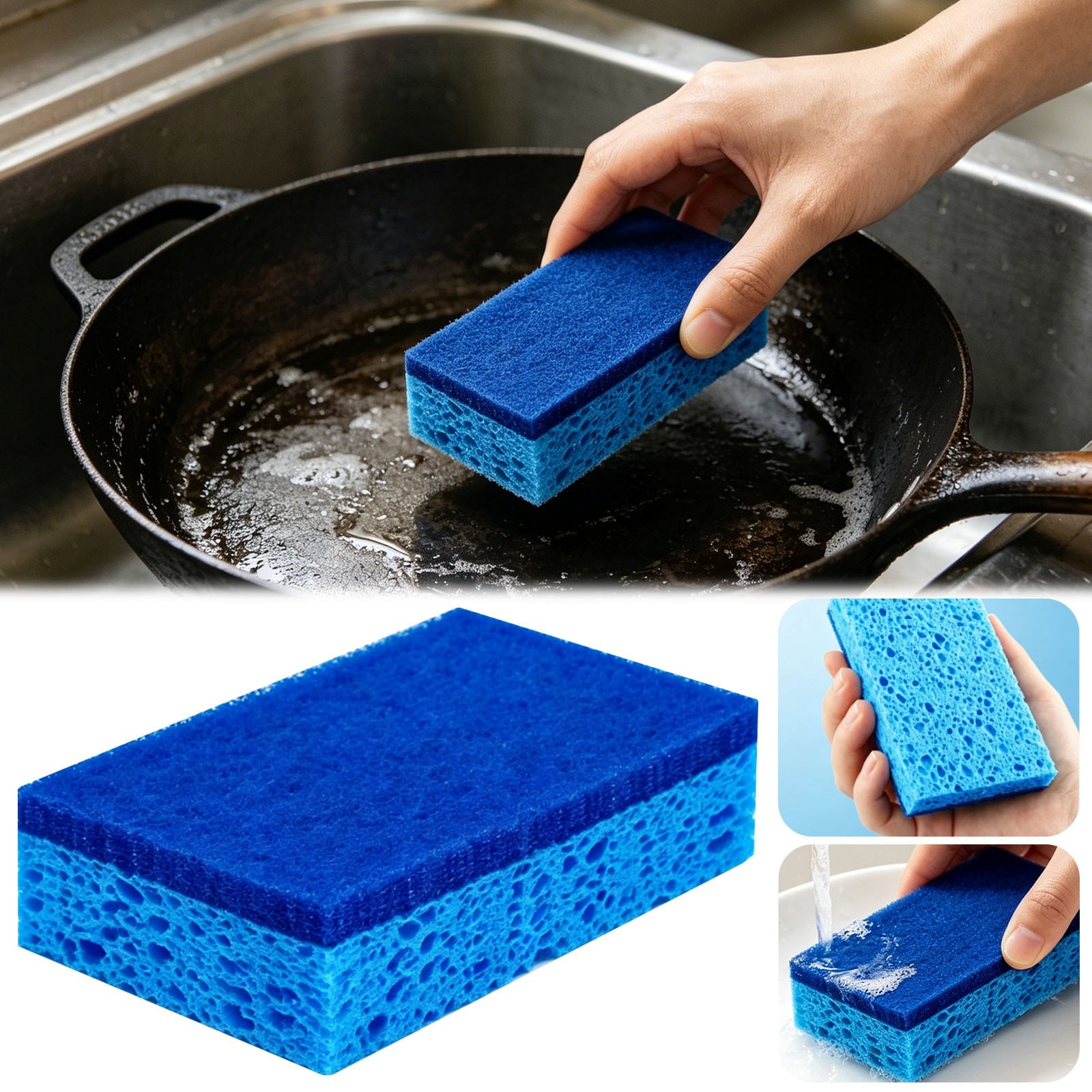 Blue Kitchen Sponges, Dish Sponge, Household Cleaning Sponges, Scouring ...