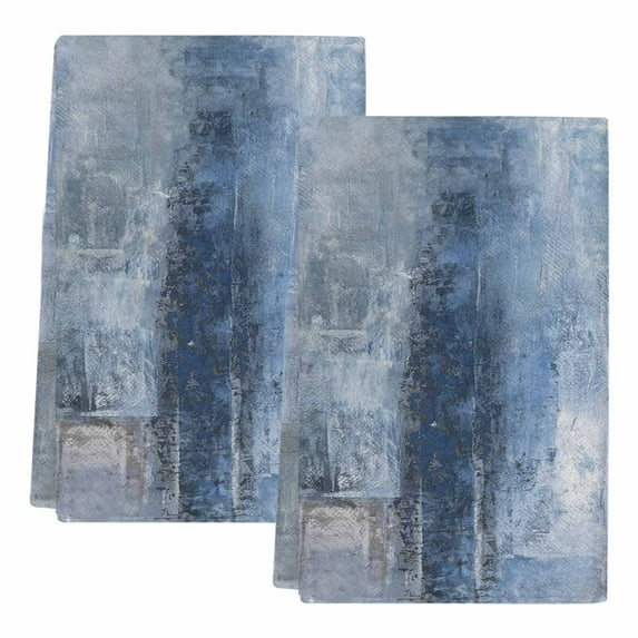 Blue Kitchen Towels Set of 2, Absorbent Microfiber Dish Tea Towels with ...