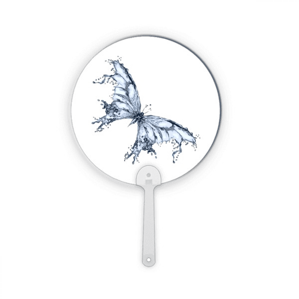 Blue Kite Art Deco Fashion Plastic Round Handheld Fan Decorations Craft ...