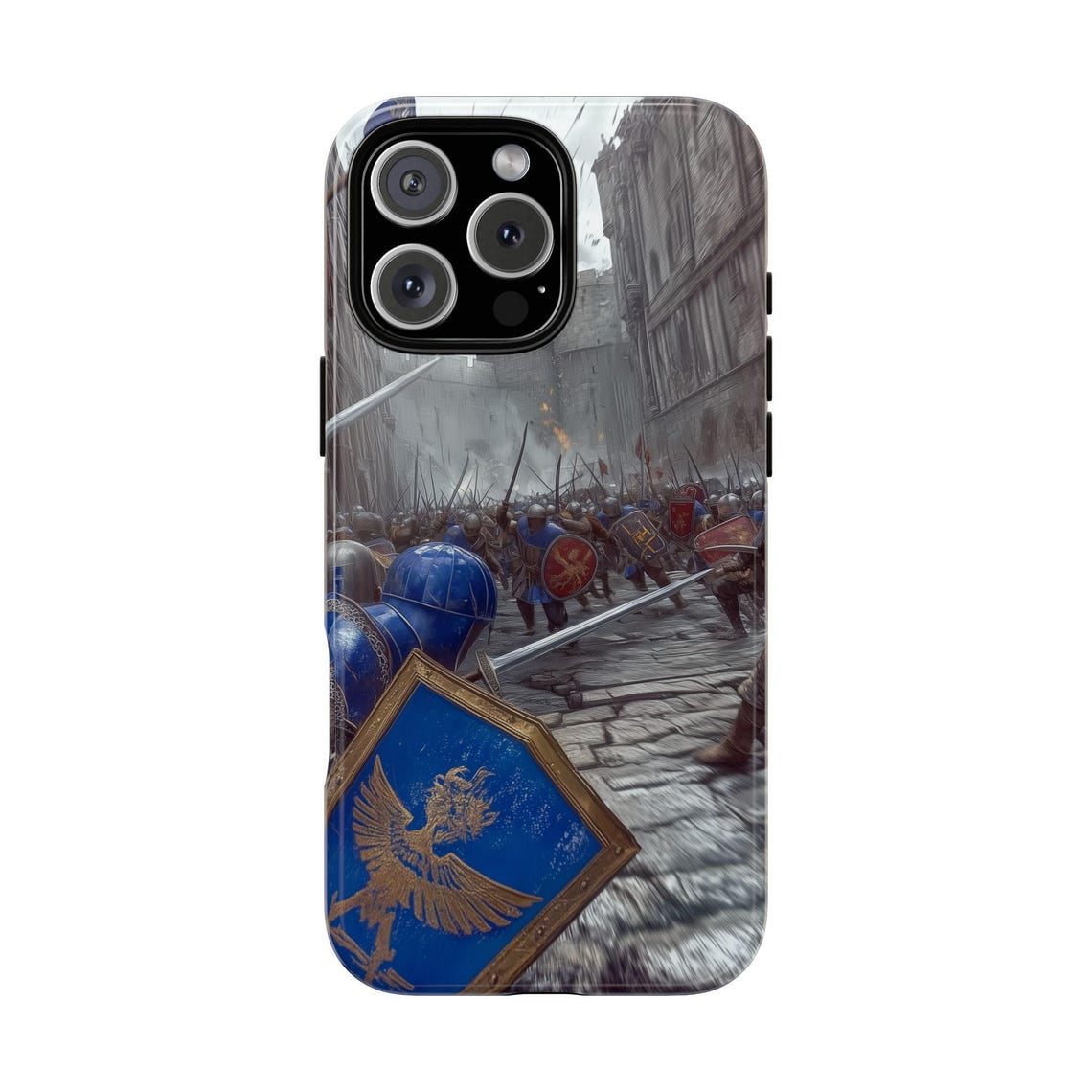Blue Knight Armor Medieval Warrior Battle Fantasy Scene Art Phone Case ...