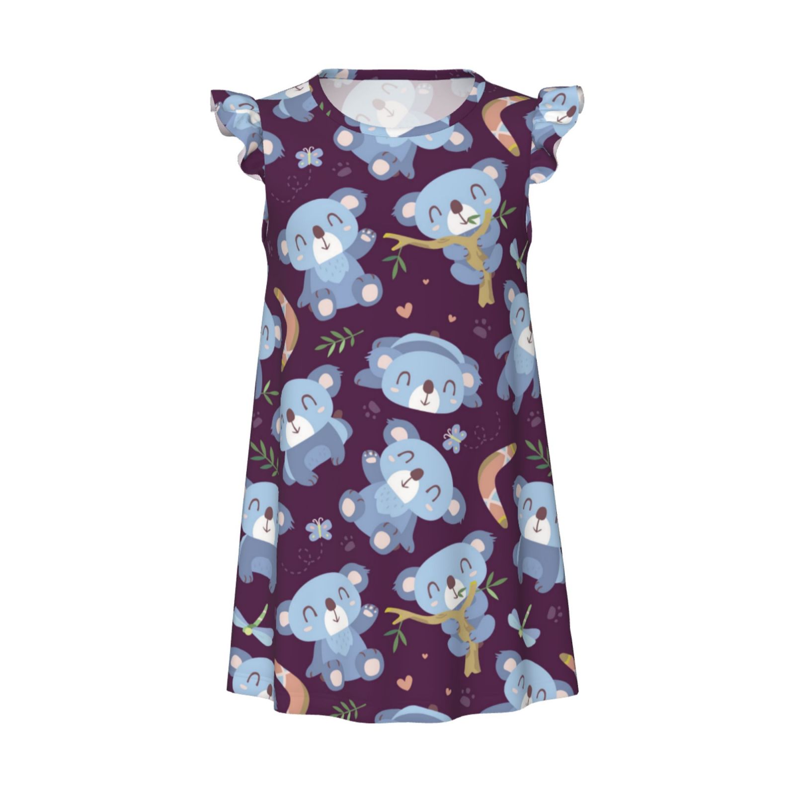 Blue Koala Butterfly Girls Nightgowns, Pajamas for Girls, Soft Flutter ...