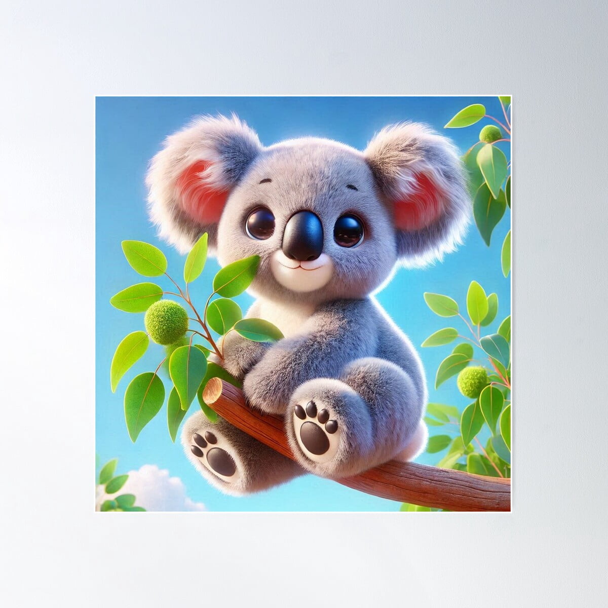Blue Koala Poster Wall Art, Modern Wall Decor For Living Room Bedroom ...