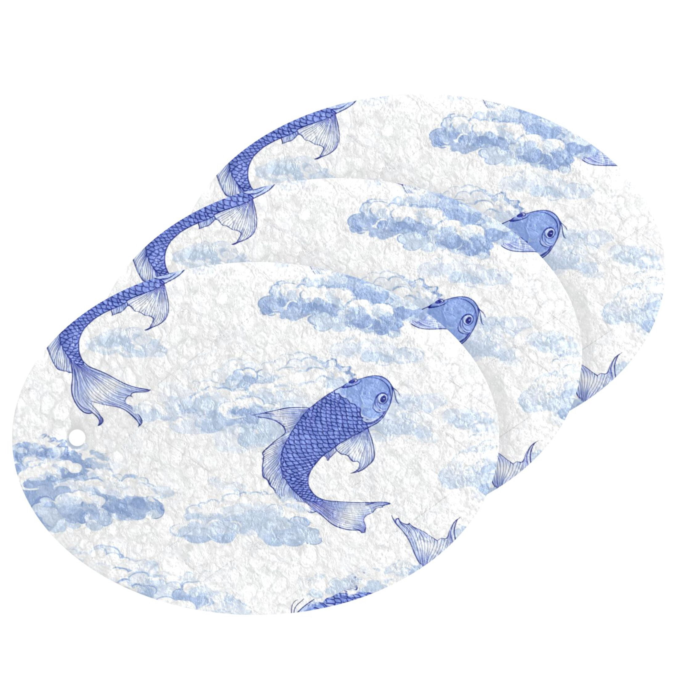 Blue Koi Fish 3 Pack Dish Sponges Bulk Natural Sponges Household ...