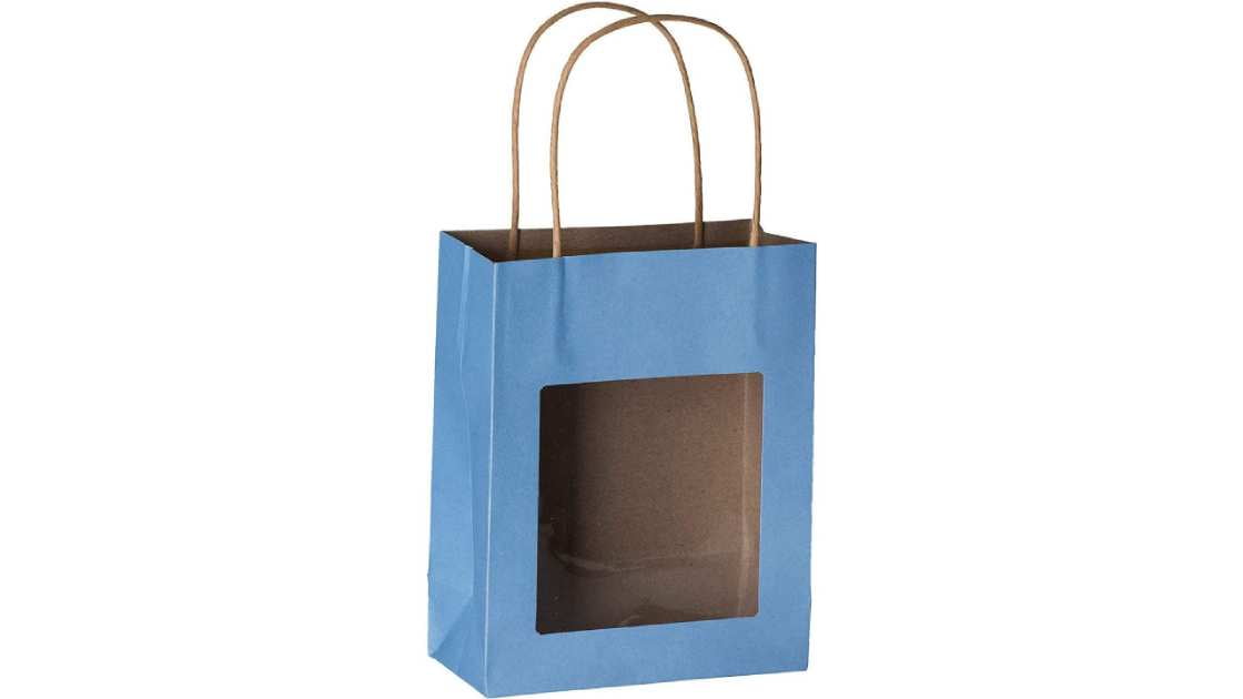 Blue Kraft Paper Bag With Window 20 Pack 7.75"X 6.25"X 3" - Walmart.com