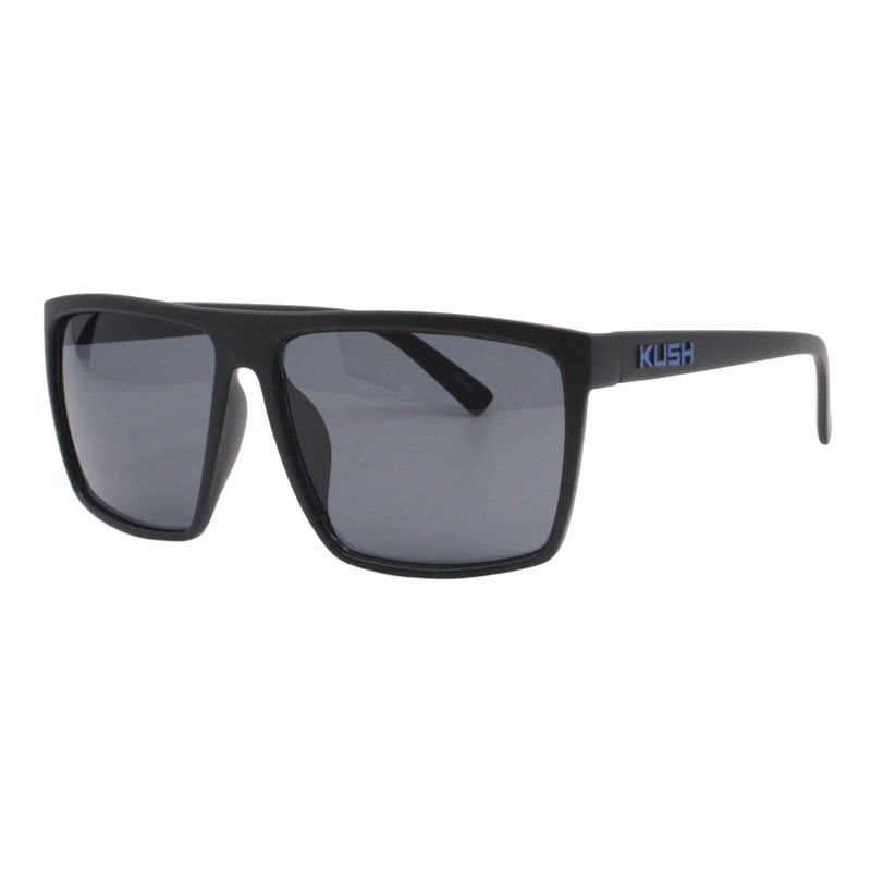 Blue Kush Men's Sunglasses Matte Black Classic Square Frame UV400 ...