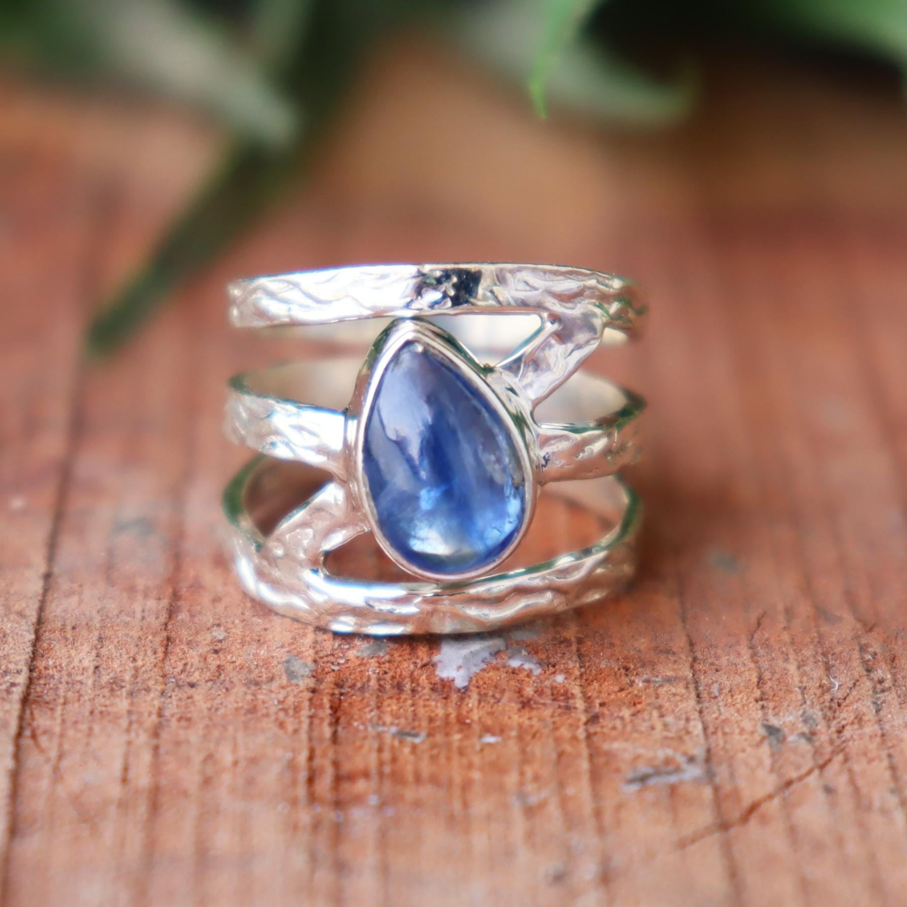 Blue Kyanite Gemstone Ring, 925 Sterling Pure Silver Ring, Charm Ring ...