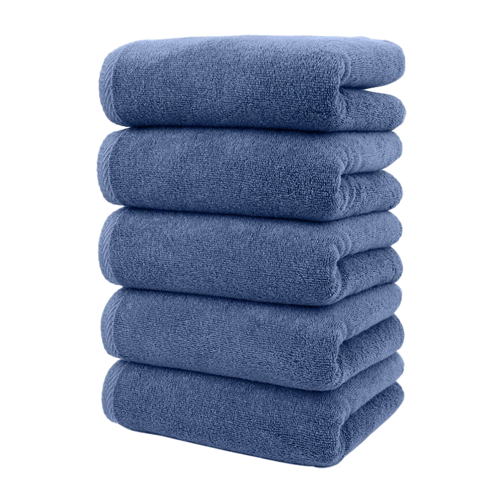 Blue L 5-Piece Cotton Towel Collection In Navy Blue Spa-Grade ...
