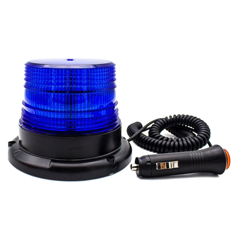 Blue LED Beacon, Magnetic Flashing Warning Light for Vehicle with 12 ...