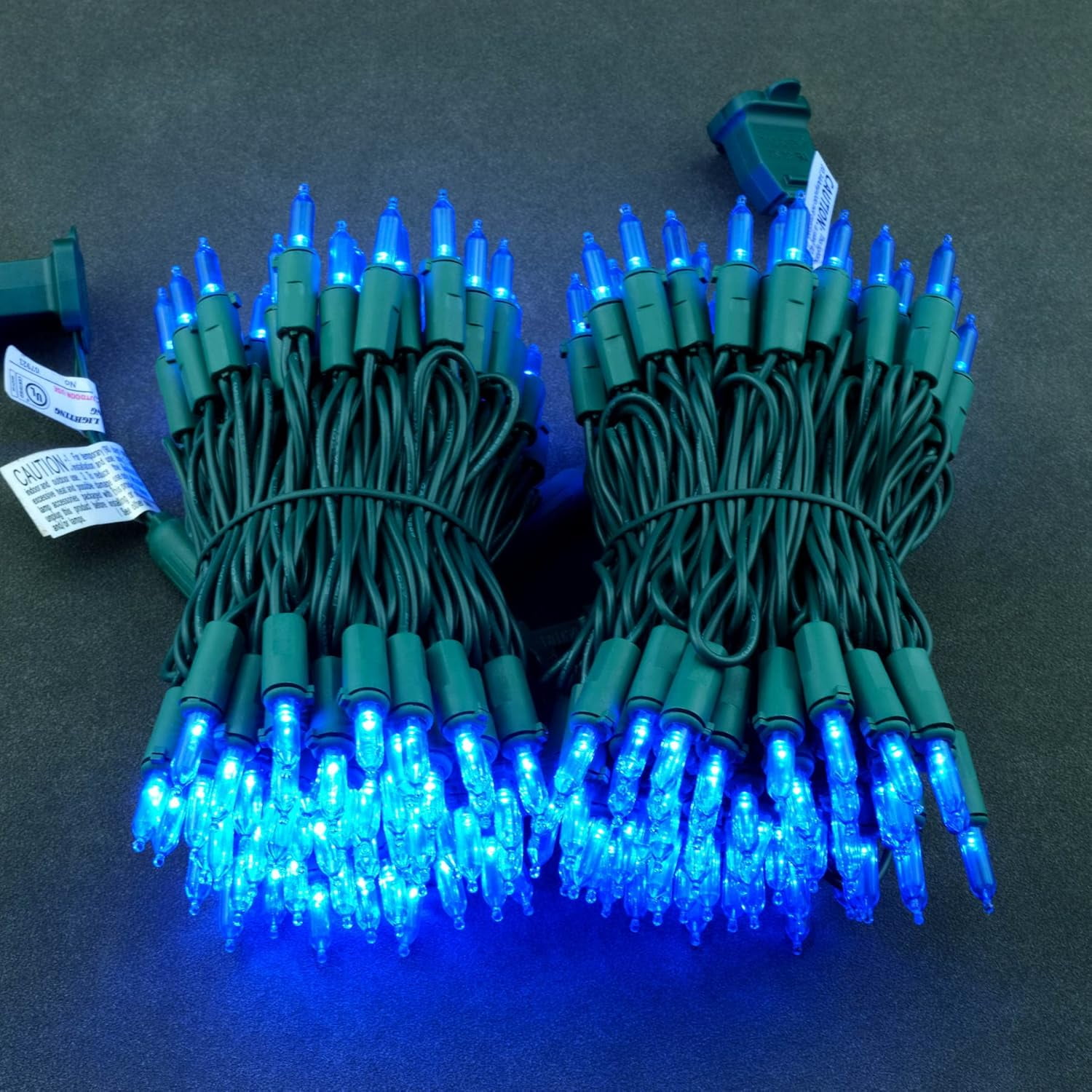 Blue LED Christmas Lights 200 Count 50 ft, Pack of 2 Strands 25 ft 100 ...