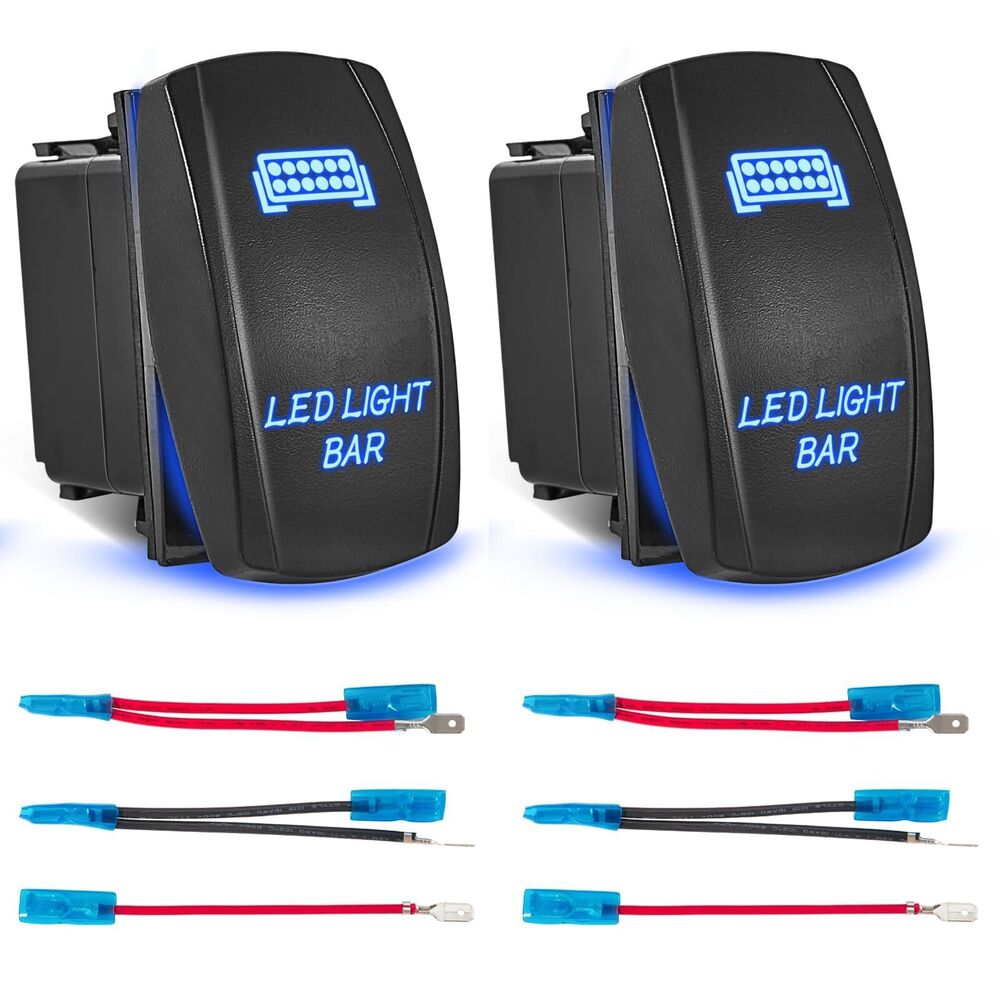 Blue LED Light Bar Laser Toggle Rocker Switch ON-OFF 5pin For ATV UTV ...
