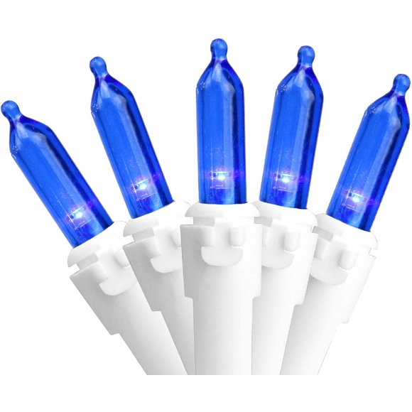 Blue Led Christmas Lights White Wire