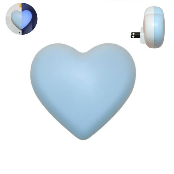 Blue LED Night Light Soft Warm Nightlight Blue Heart-Shaped Soft ...