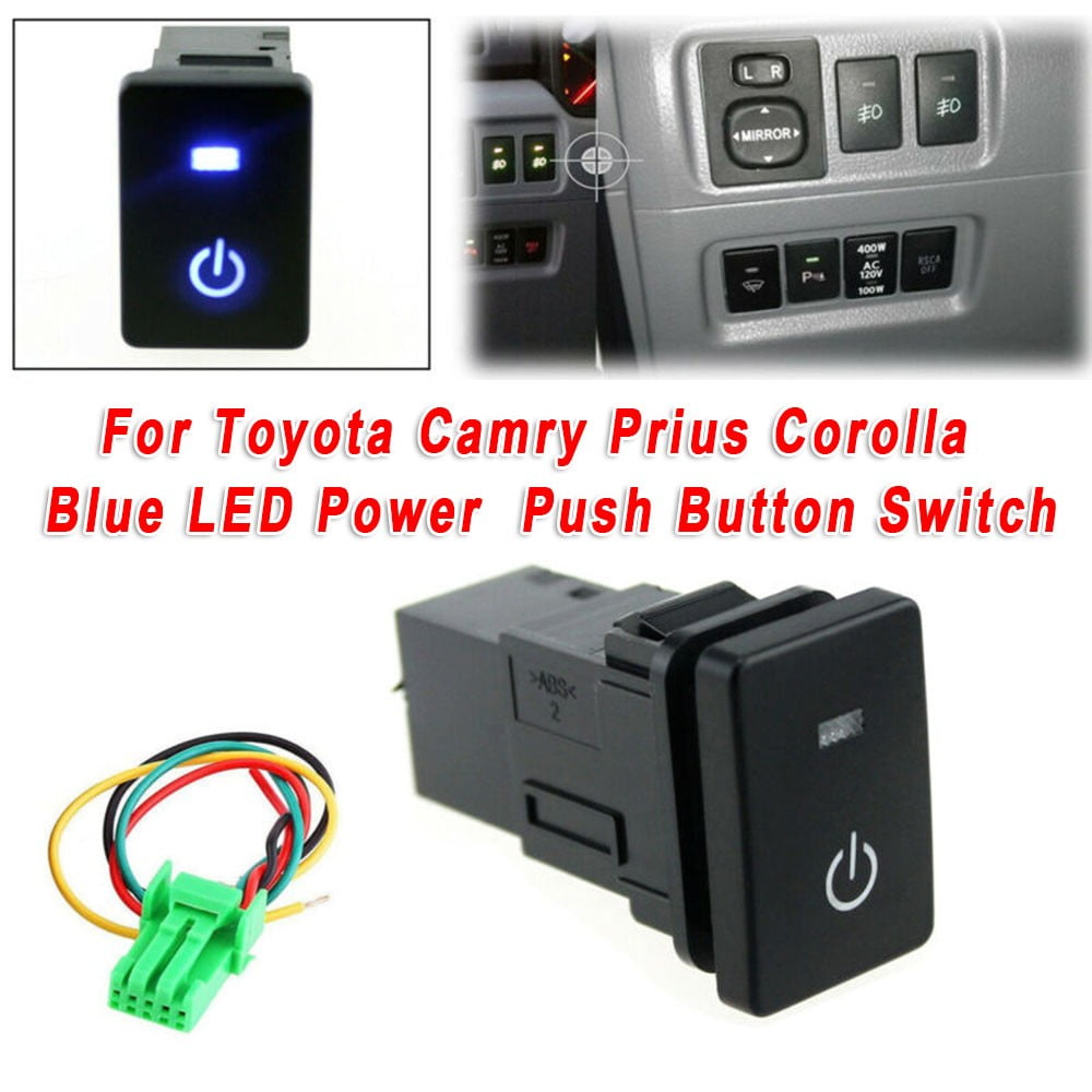 Blue LED Power Lights Push Button Switch Laser For Toyota Camry Prius ...