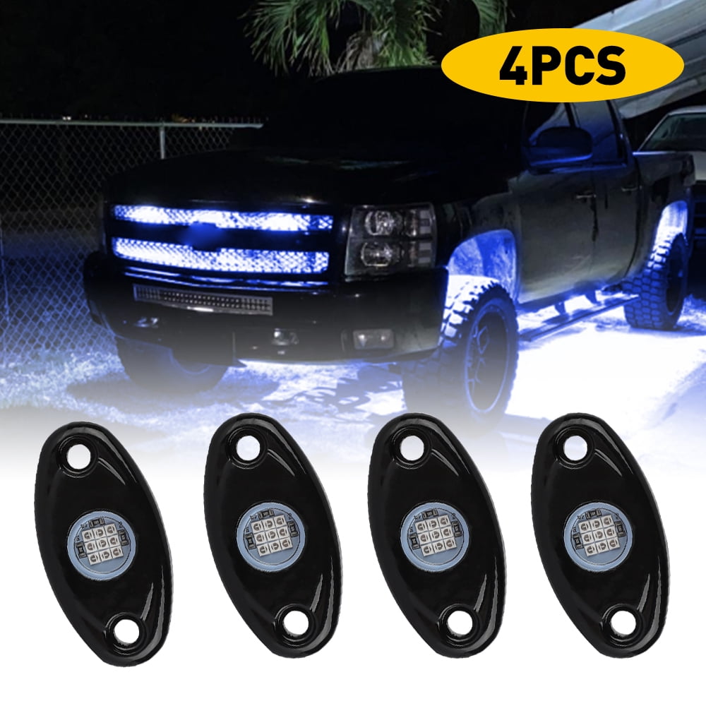 Blue LED Rock Lights Fit For Jeep Off-Road Truck UTV ATV 4Pods ...